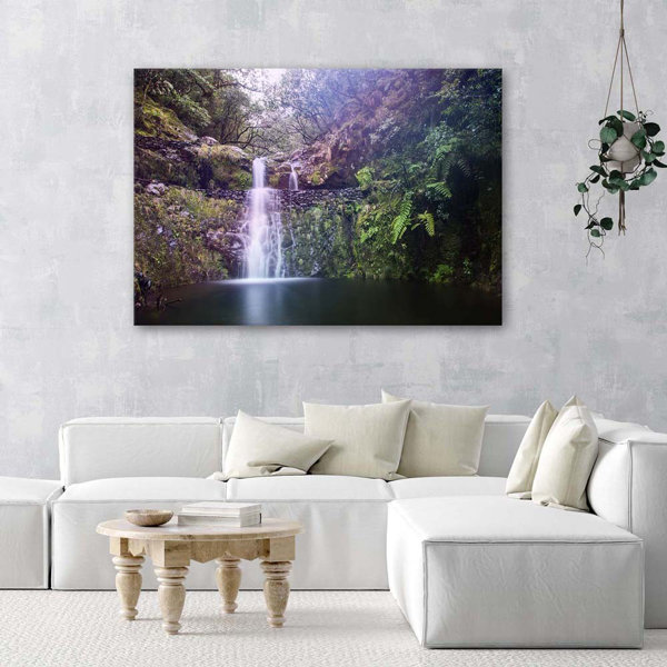 Union Rustic Leinwandbild Wasserfall im Wald | Wayfair.de